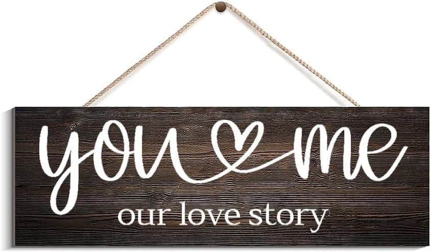 Wood Signs Home Decor Funny You & Me Our Love Story Wedding Kitchen ...