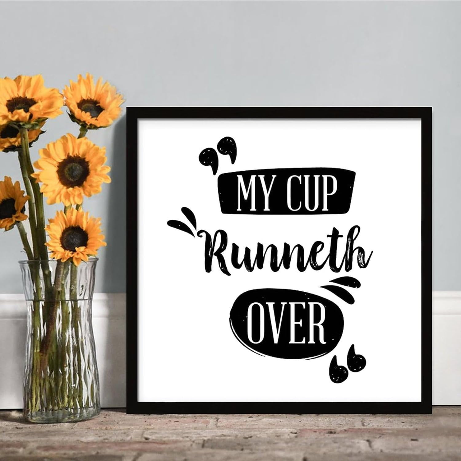 Wood Signs Home Decor My Cup Runneth Over Rustic Wooden Sign ...