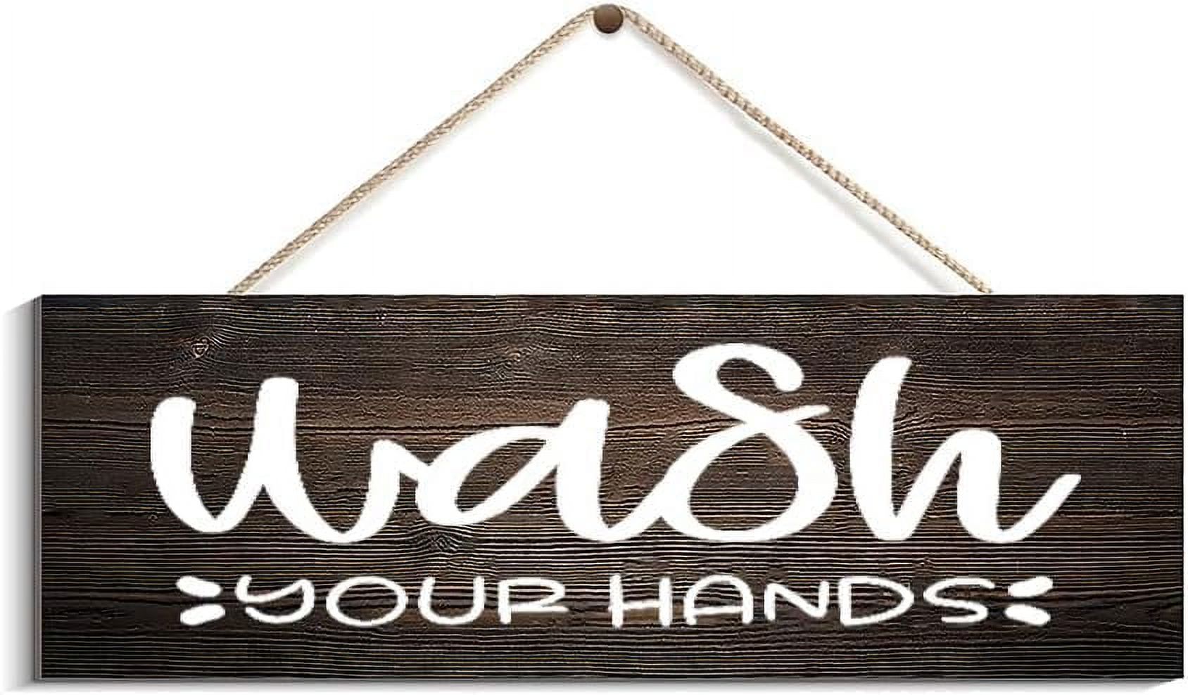 Wood Signs Home Decor Outside Wash Your Hands Bathroom Personalized ...