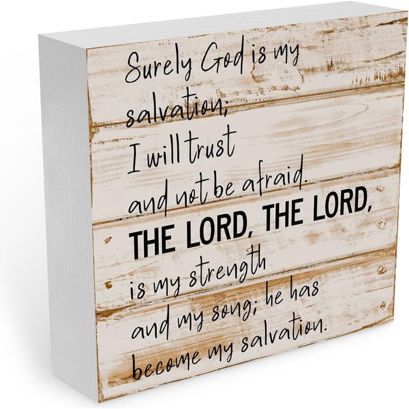 Wood Signs Surely God is My Salvation I Will Trust and Not Be Afraid ...