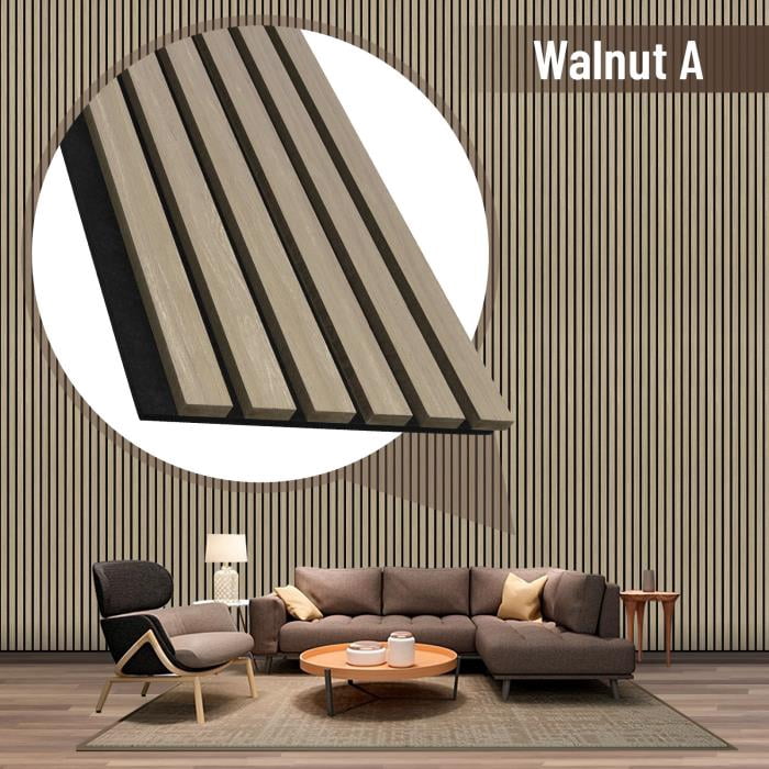 Wood Slat Acoustic Panels, Soundproof Wall Panels - 4 Panels per Set ...