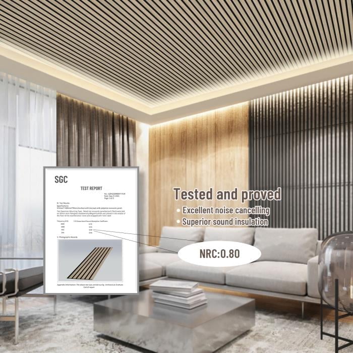 Wood Slat Acoustic Panels, Soundproof Wall Panels, Crafted from Black ...
