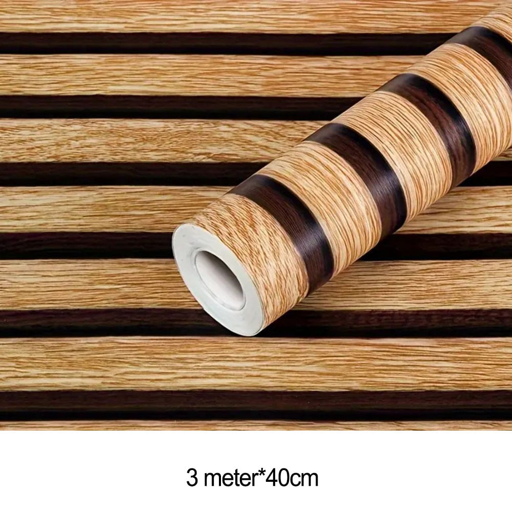Wood Slat Wallpaper Self-Adhesive Removable Peel and Wallpaper Width ...