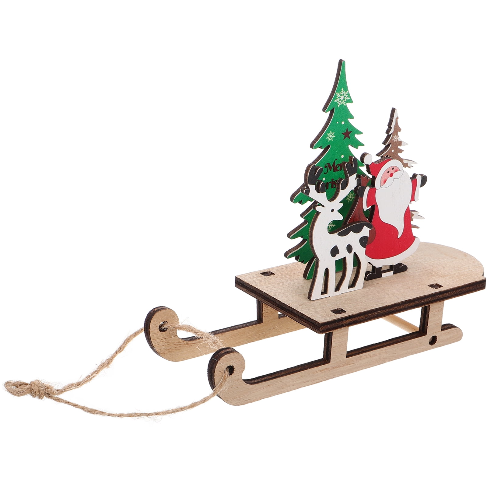 FESTFENDS Santa Snowman Reindeer Sleigh Ornaments 1Set 5.66X4.72X2.28in ...