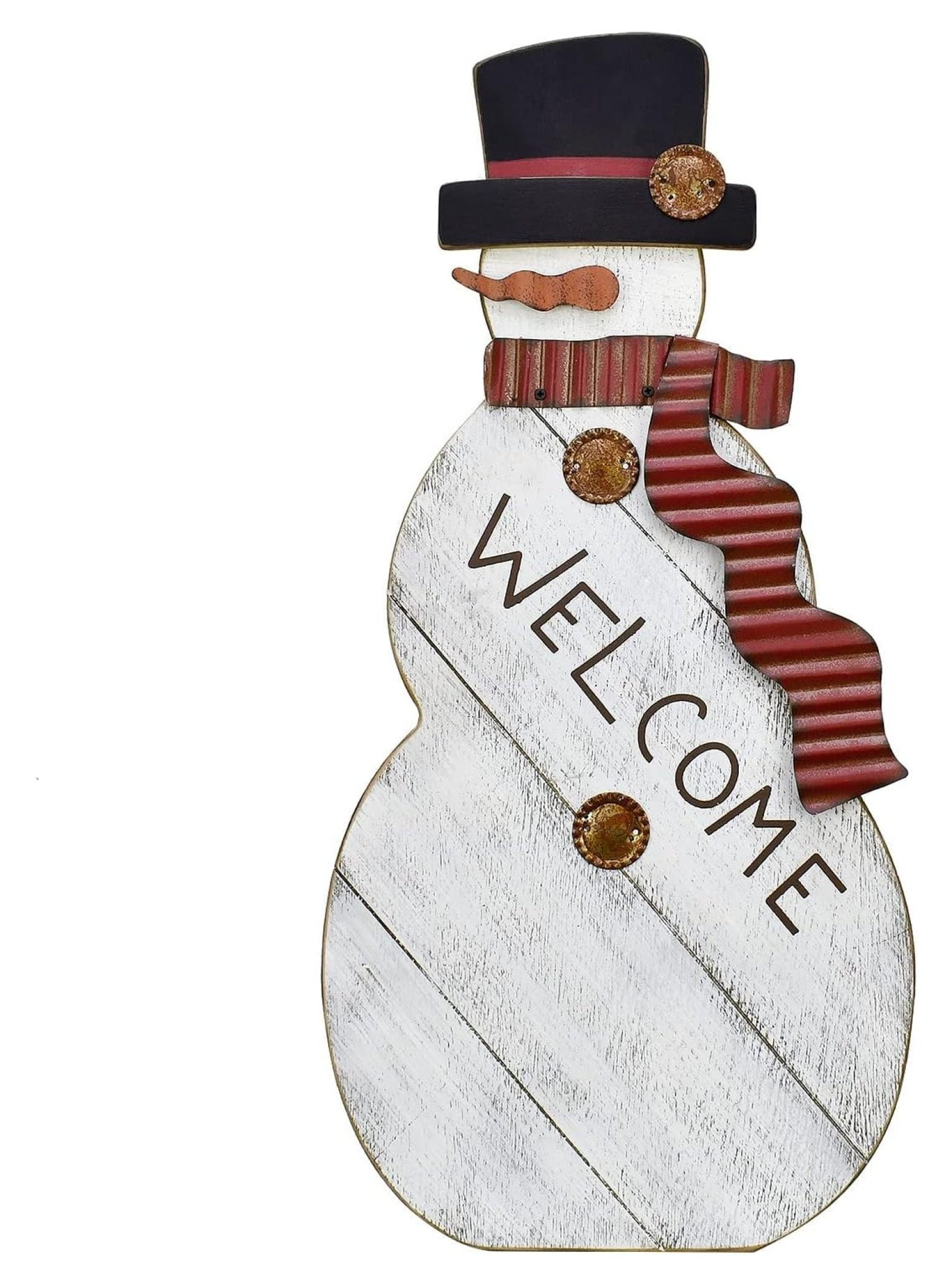 Wood Snowman Welcome Sign Standing Merry Christmas Decor Wooden Porch ...