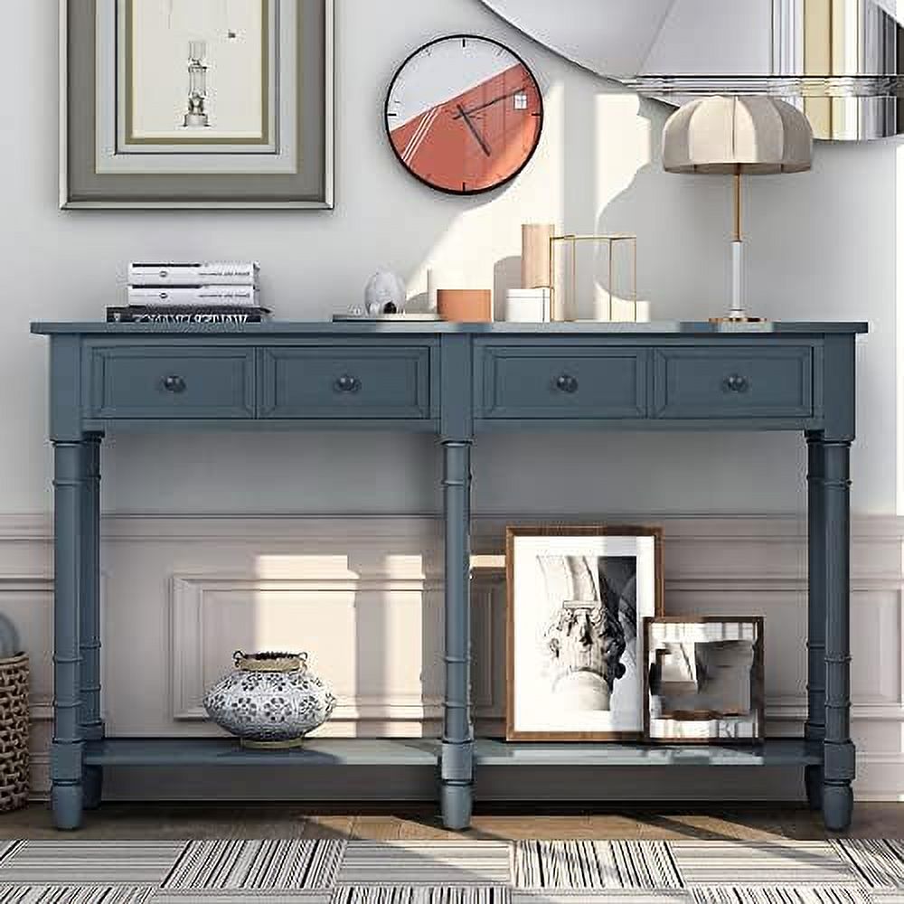 Wood Sofa Table Console Table Entryway Table with Drawers and Long ...