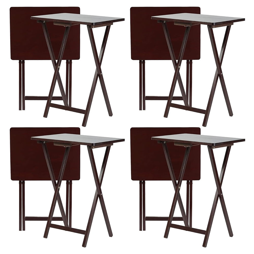 Wood Solid and Sturdy Wood Construction Portable Folding TV Snack Tray ...