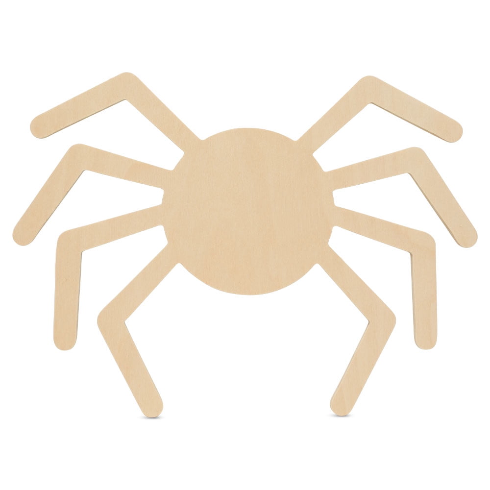 Wood Spider Cutout 12 x 9 Inch, Pack of 3 Unfinished Wooden Cutouts for ...