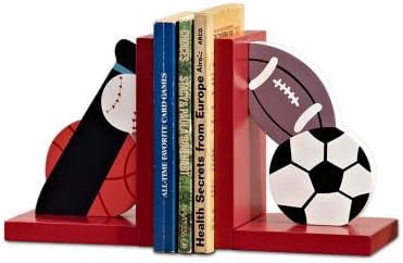 Wood Sports Bookends Football/American Ruby/Basketball/Baseball ...