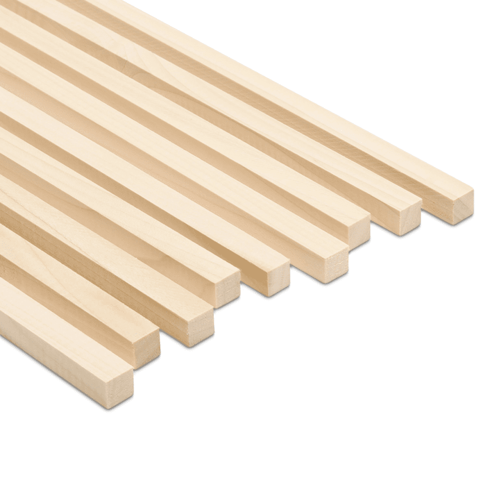 Wood Square Dowel Rods, 1/2-inch x 18, Pack of 10 Wooden Craft Sticks ...
