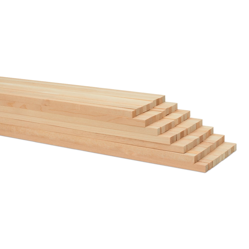 Wood Square Dowel Rods, 3/8-inch x 18-inch, Pack of 50 Wooden Craft ...