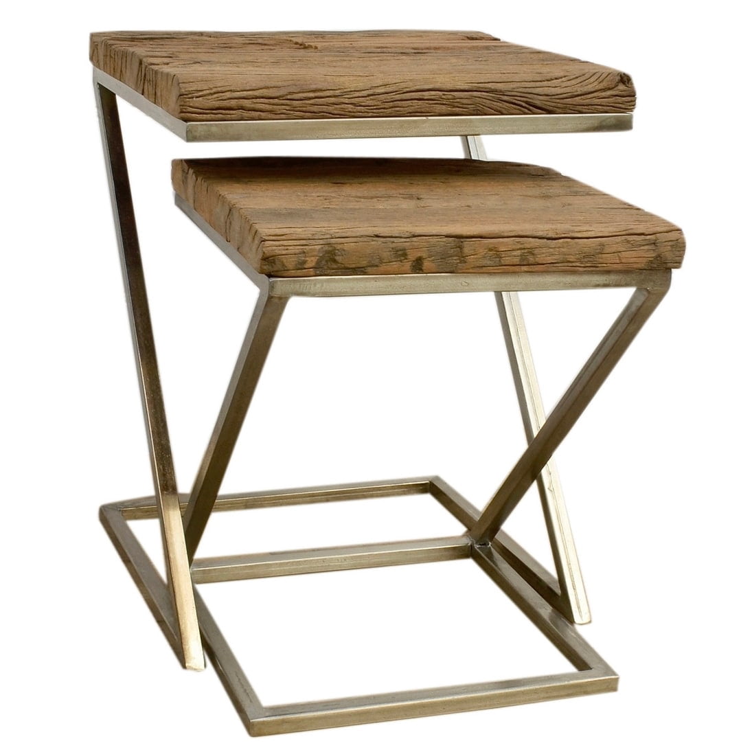 Wood Square Nesting Tables ALTA with Silver Base - Walmart.com