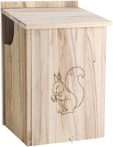 Wood Squirrel House 18 x 10.38 x 11 Inches Hanging Squirrel Nest Box ...
