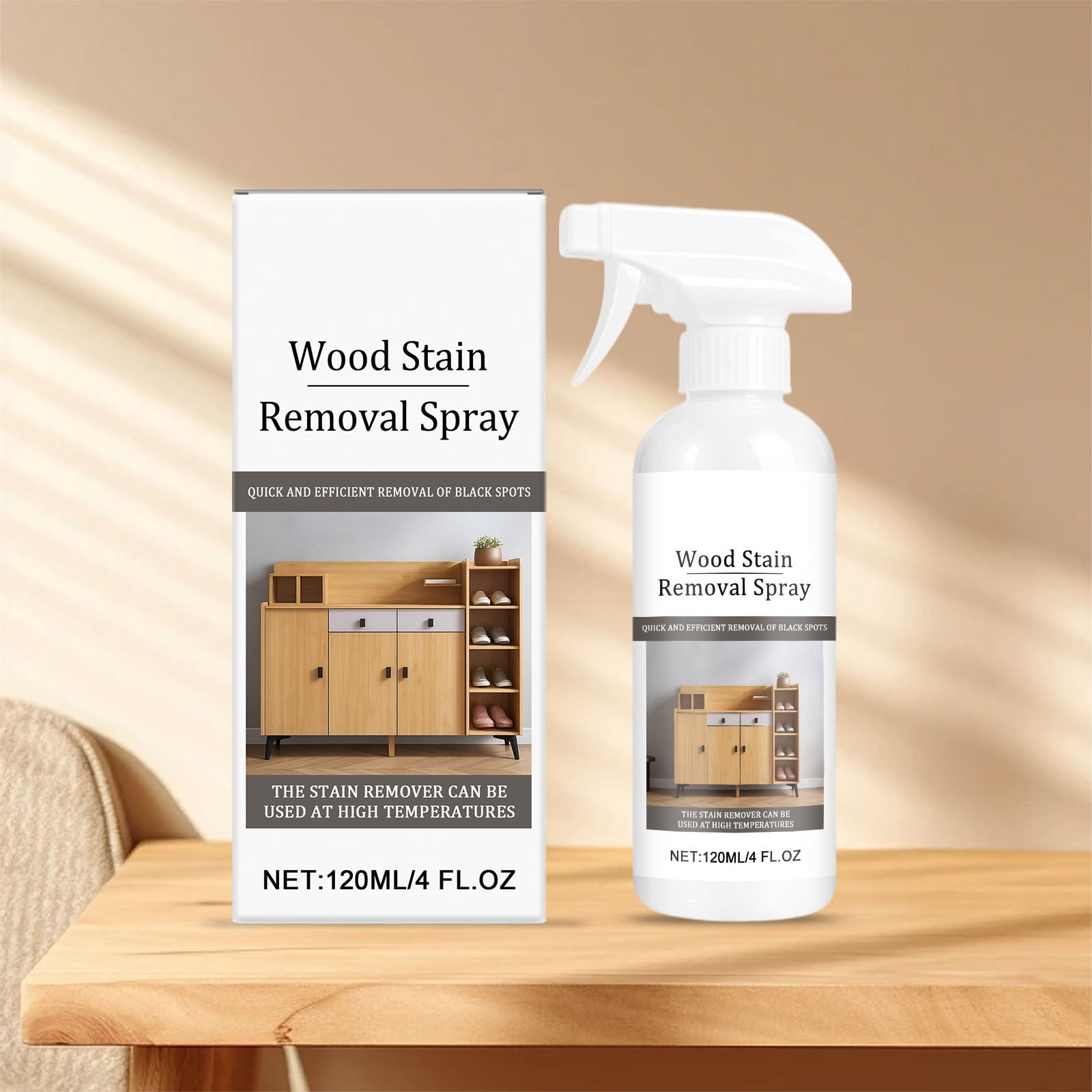 Wood Stain Remover Spray 120ml Fast Acting Black Spot Cleaner Deep