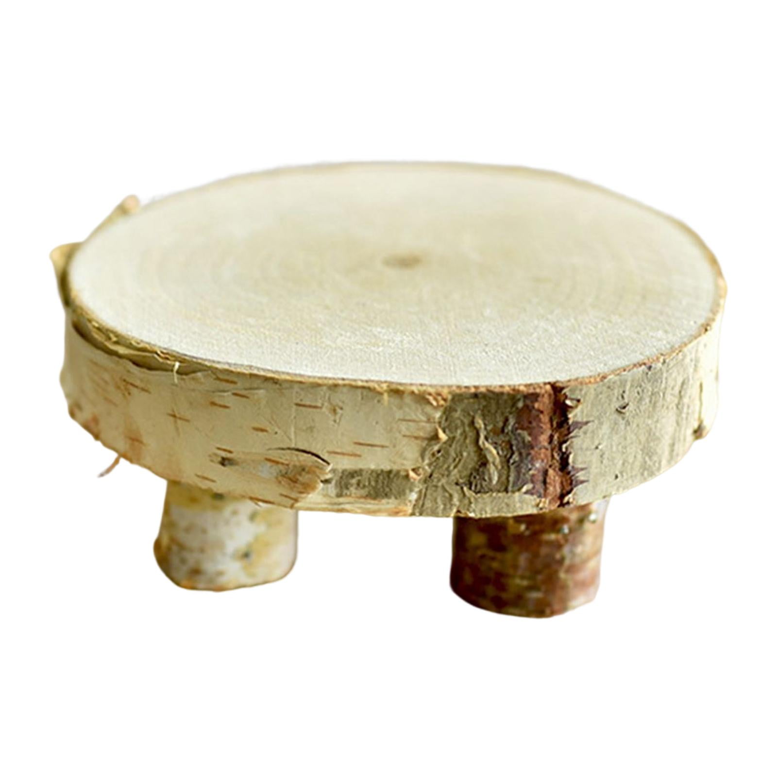 Wood Stand Display Stool Round Organizer Rustic Decorative Support ...