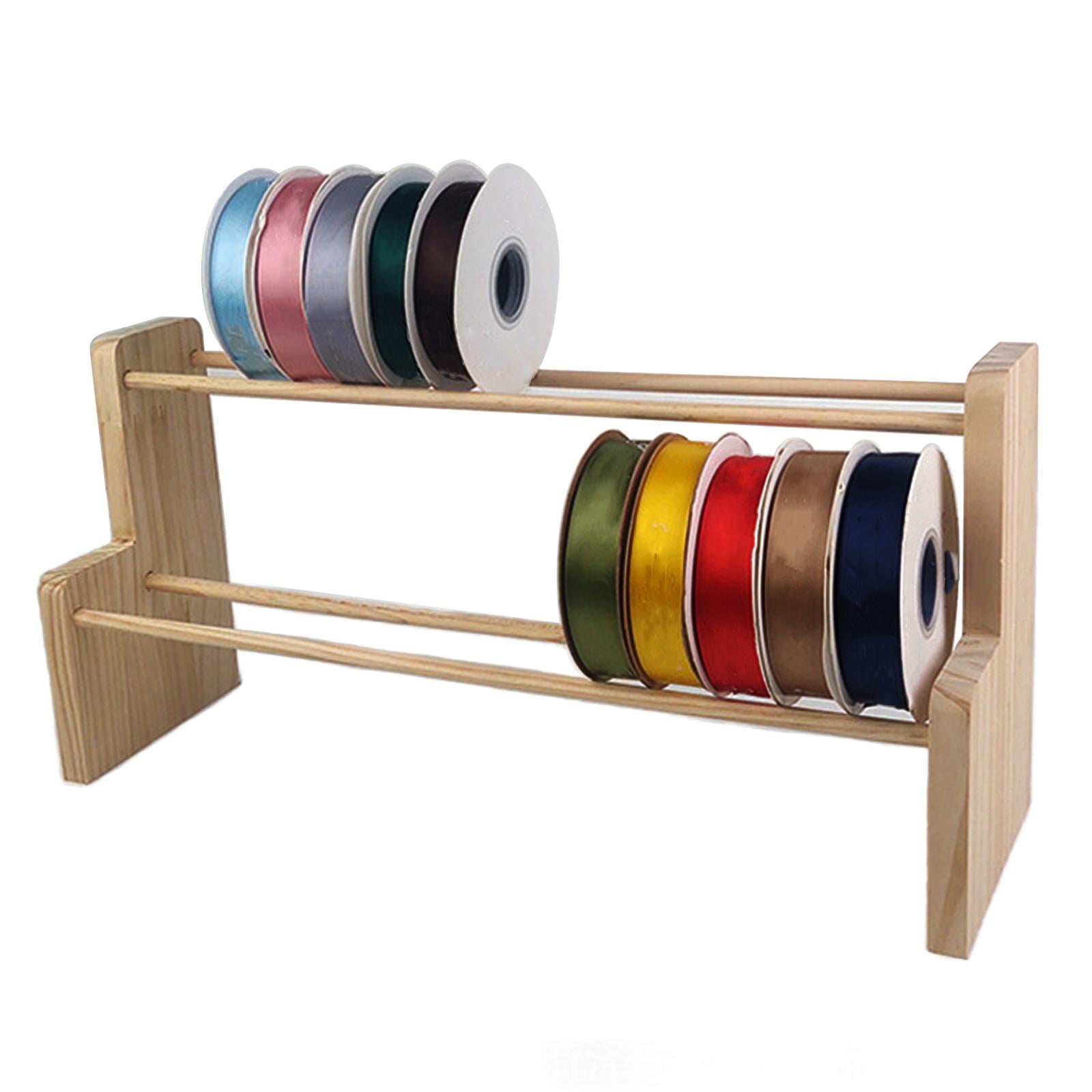 Wood Stand Ribbon Organizer Braiding Hair Home Embroidery Ribbon Roll ...