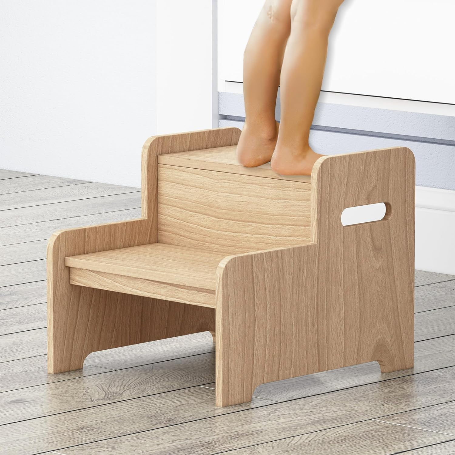 Wood Step Stools for Kids, Child Two Step Stool of DIY Shape, Toddler ...