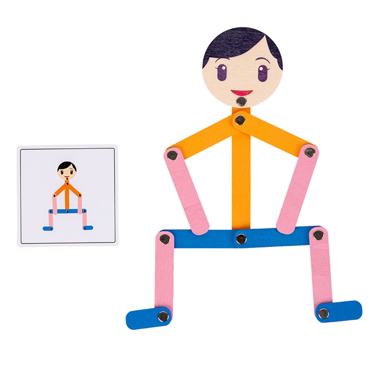 Wood Stickman Puzzle Toy New Wooden Stick Man Coordination Exercise ...