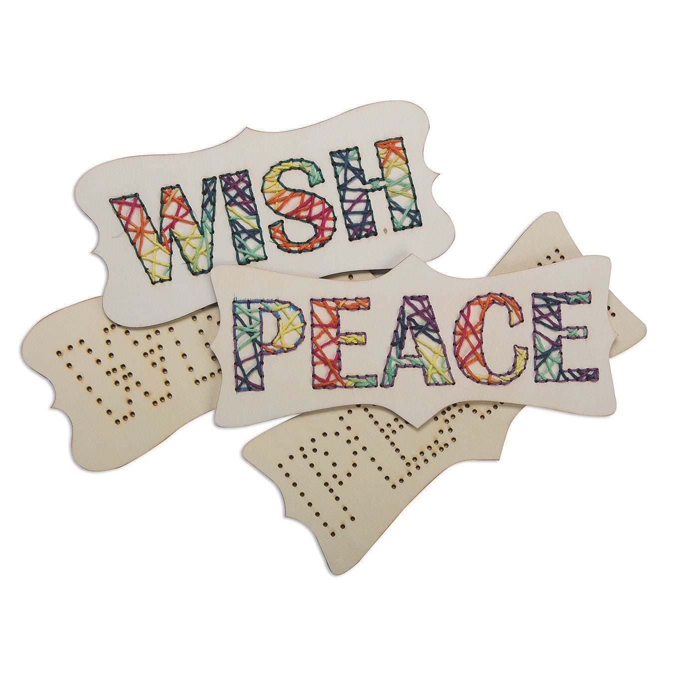 Wood Stitching Plaques: Wish & Peace (Pack of 24) - Walmart.com