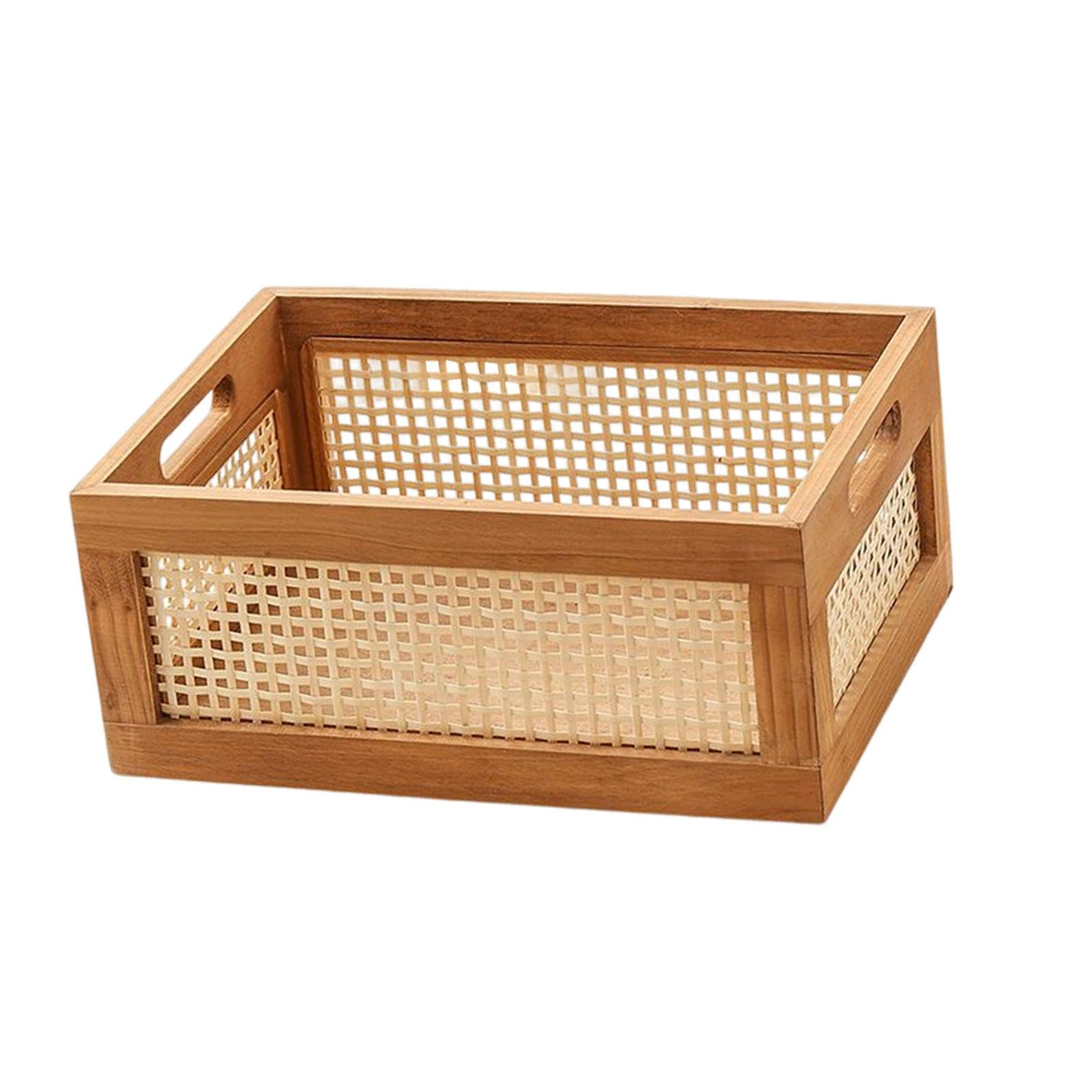 Wood Storage Basket Home Organization Durable Devices Vintage with ...