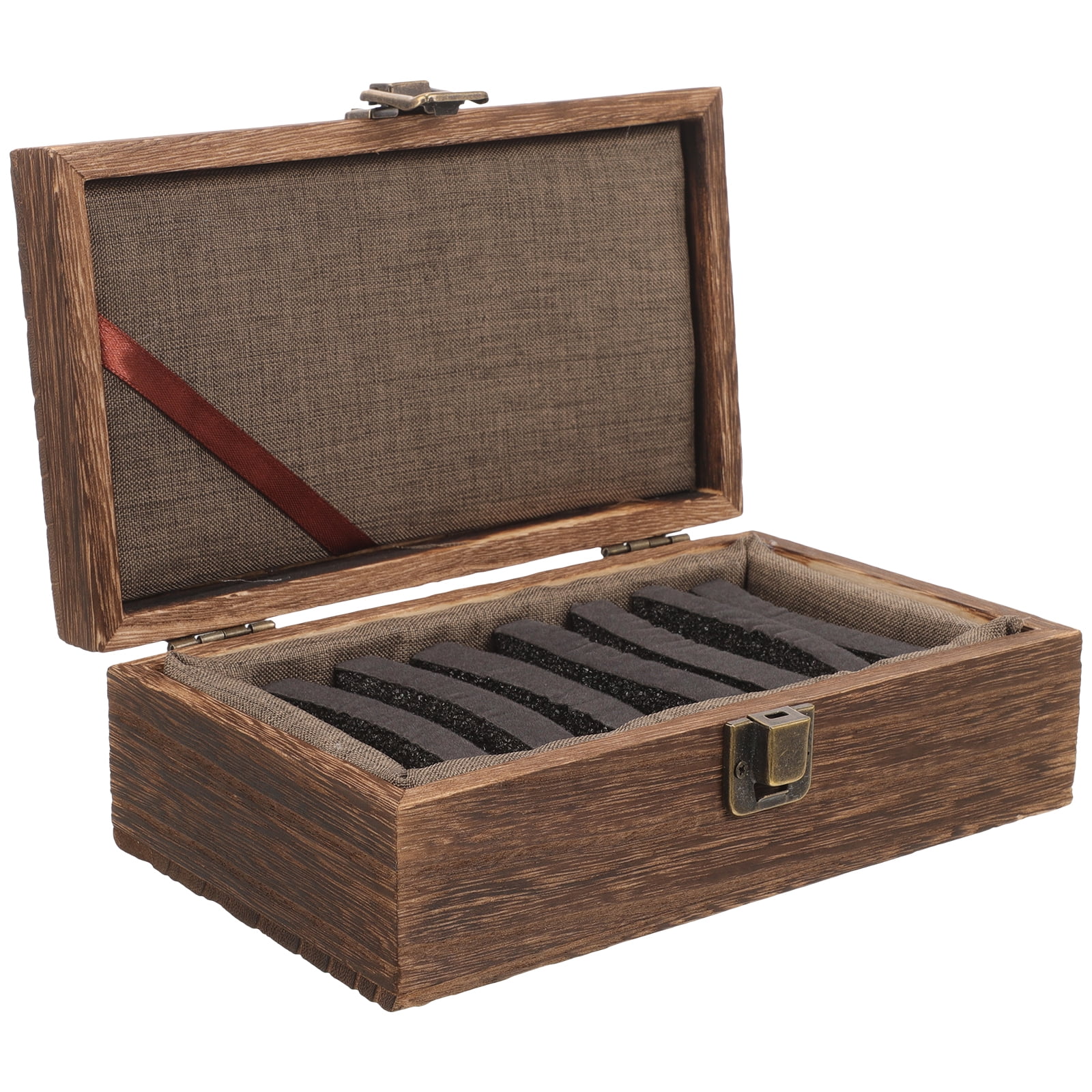 Raindrops Seal And Document Storage Box Generous Lines Wood 1Set For ...