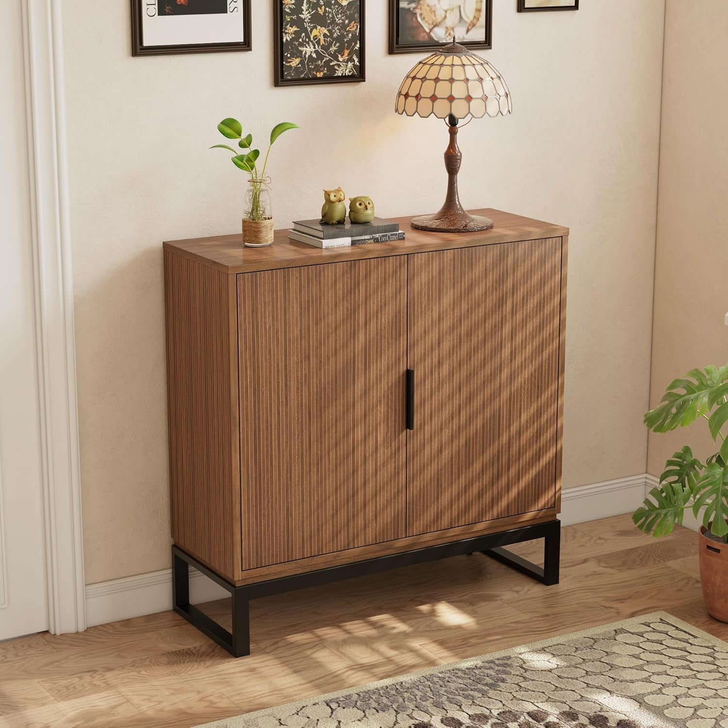 Wood Storage Cabinet with 2 Doors 29.92" H Pantry Cabinet Cupboard ...