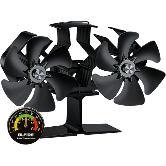 Wood Stove Fan Heat Powered Dual Motor | Non Electric Heat Activated ...