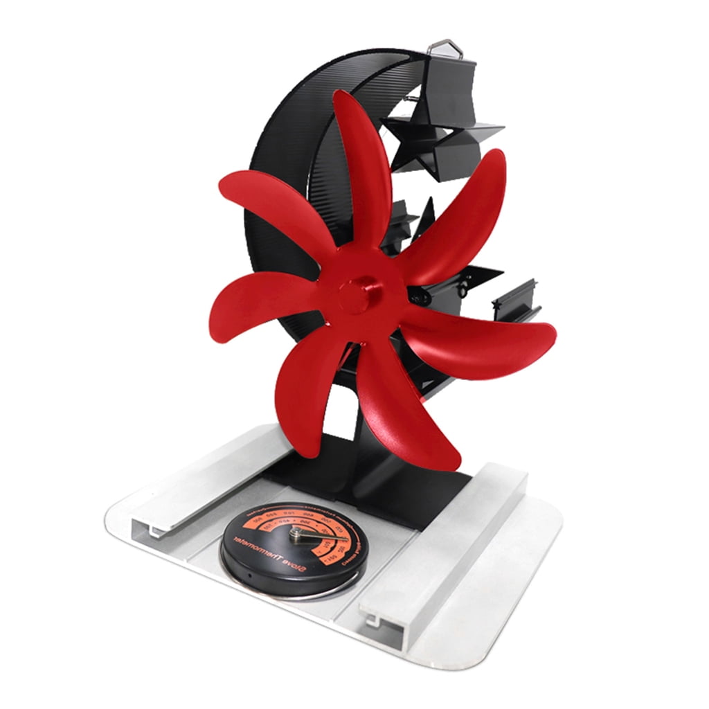 Wood Stove Fan Heat Powered Fan Non-Electric 7 Blade Thermoelectric Fan ...