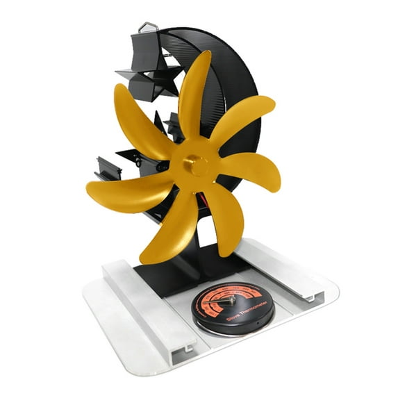 Wood Stove Fan Heat Powered Fan Non-Electric 7 Blade Thermoelectric Fan ...