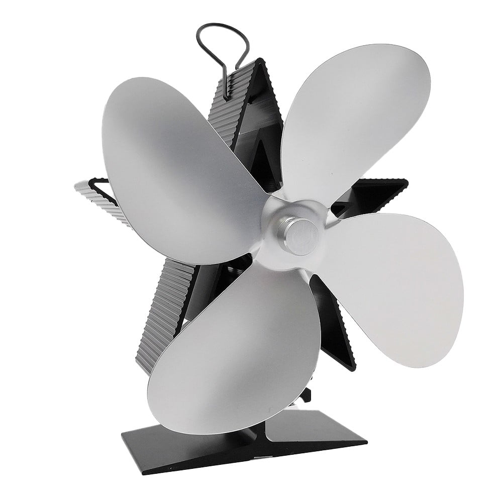 Wood Stove Fan Log Burner Fan Burner Fireplace Fan 4 Blades Fan Powered ...