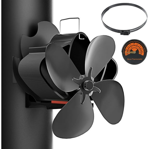 Wood Stove Fan, Magnetic Pipe Fireplace Fan, Heat Powered Fireplace Fan ...