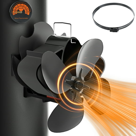 Iuhan 4 Blade Replacement for Heat Powered Wood Stove Fan, Aluminum ...