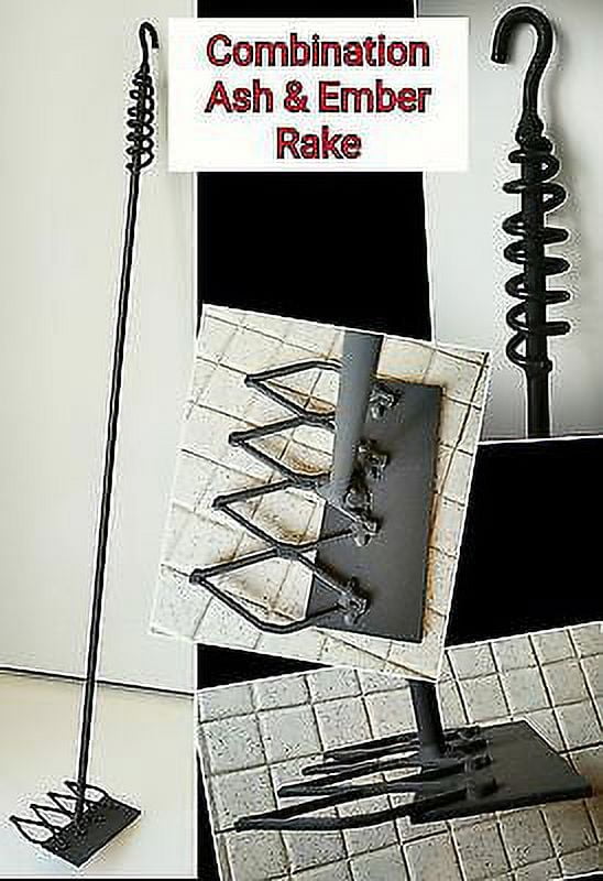 Wood Stove/Fireplace Combo Ash & Ember Rake, 36" Made by a Blacksmith ...