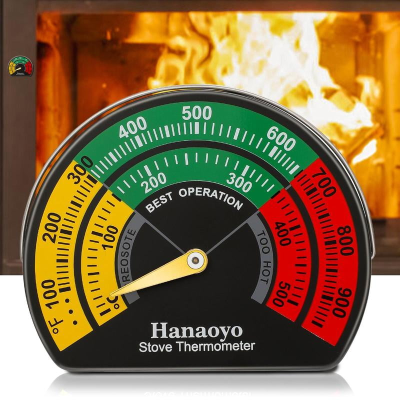 Wood Stove Thermometer, 1 Count Magnetic Stove Pipe Thermometer with ...