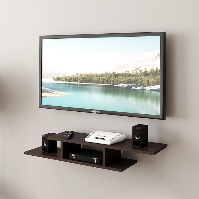 Wood Studio Wall Mount Metal tv Setup Box Stand Wall Mount tv Setup Box ...