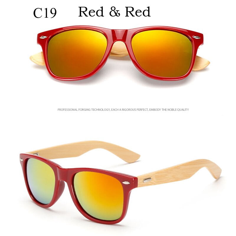Wood Sunglasses Men Women Square Bamboo Women for Women Men Mirror Sun ...