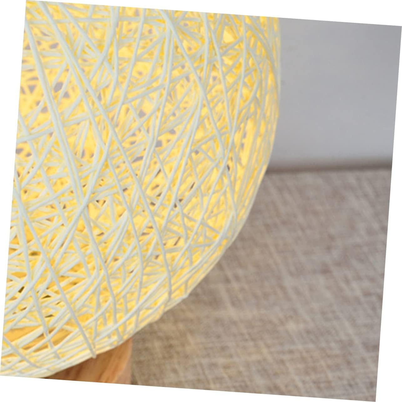 Wood Table Lamp Rattan Desk Topper Wicker Light Led Wicker Table Lamp ...