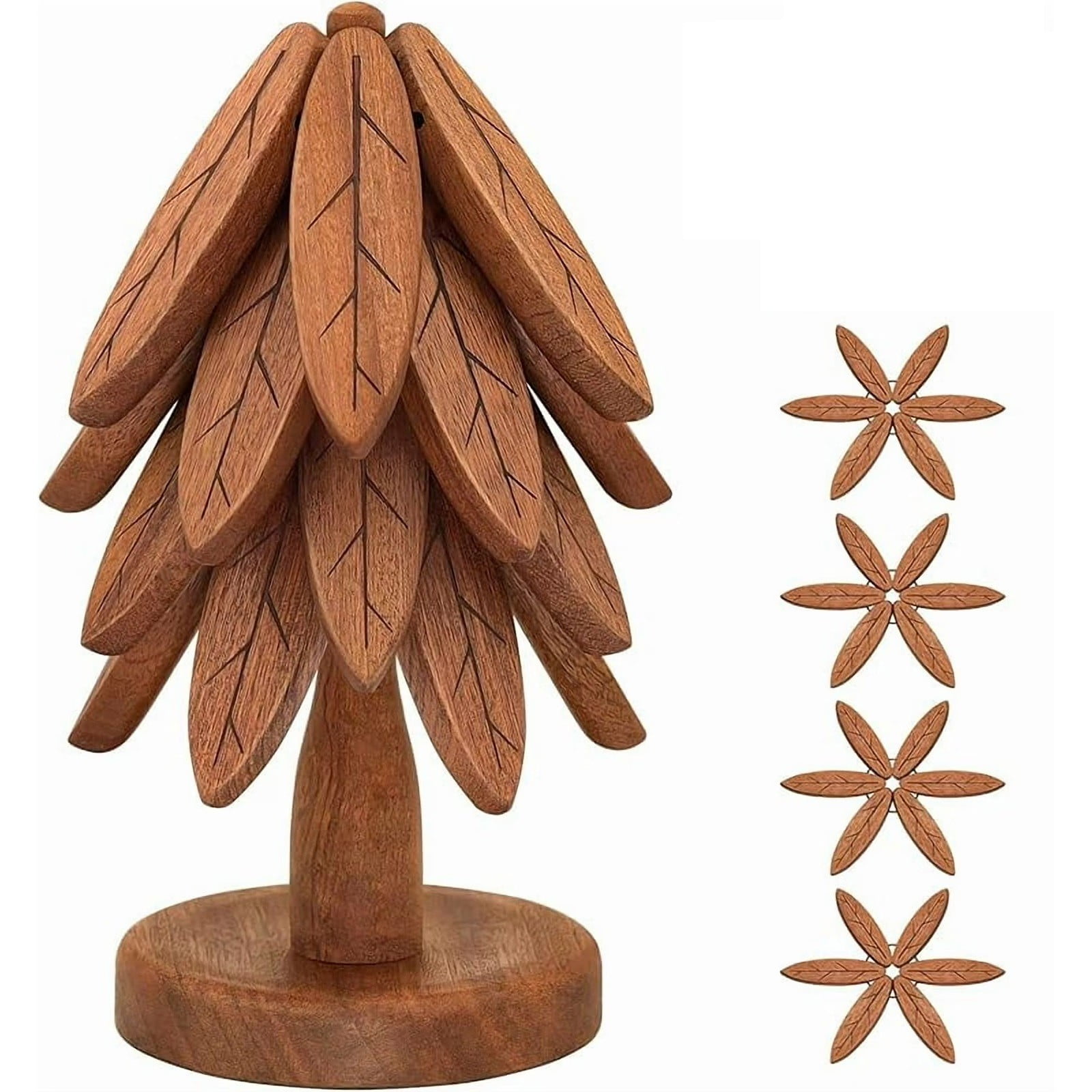 Wood Table Mat Set Wood Coasters, Creative Small Tree Coaster, Wooden ...