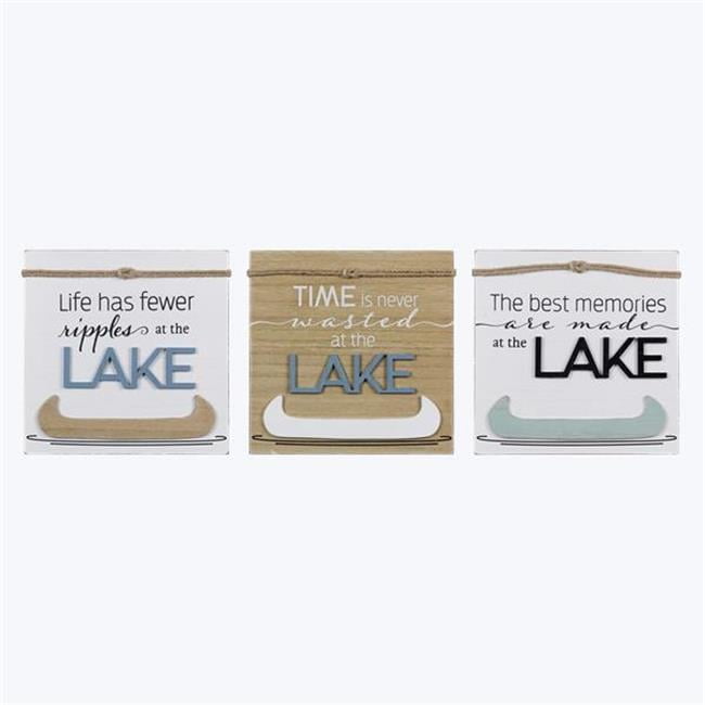 Wood Table Top Lake Sign, Assorted Color - 3 Piece - Walmart.com