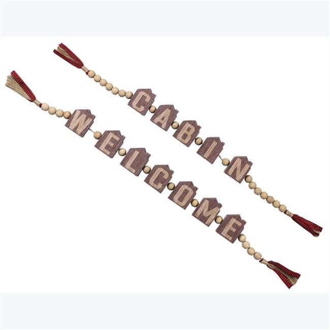 Wood Tabletop Cabin Sign with Plaid Tassels, Assorted Color - 2 Piece ...