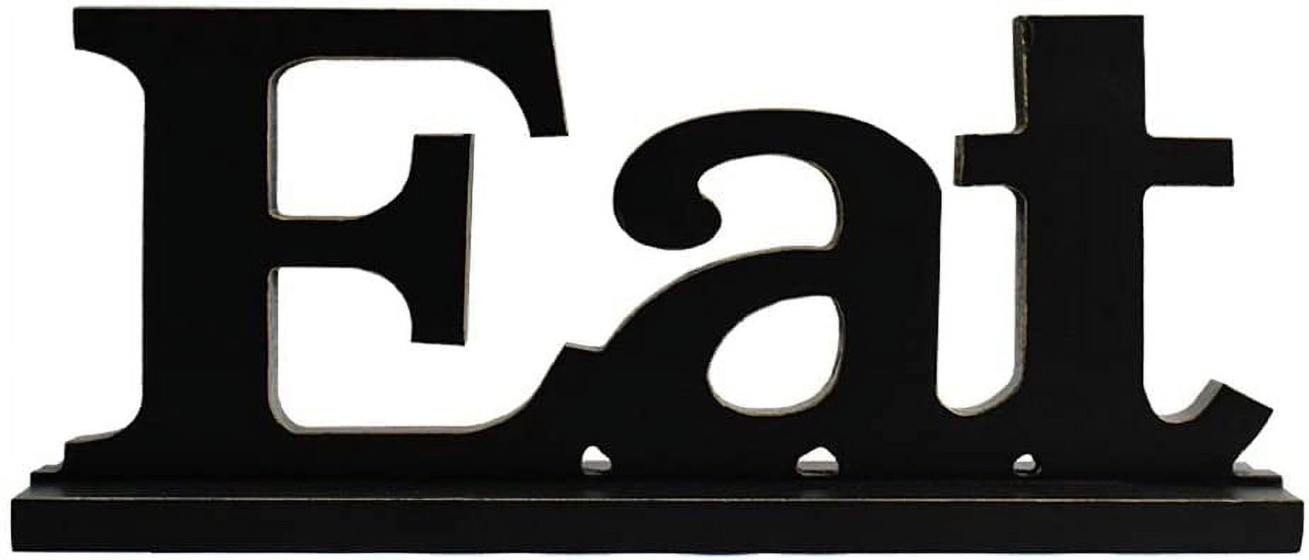Wood Tabletop Eat Letter Sign Cutout Wooden EAT Letters Freestanding ...