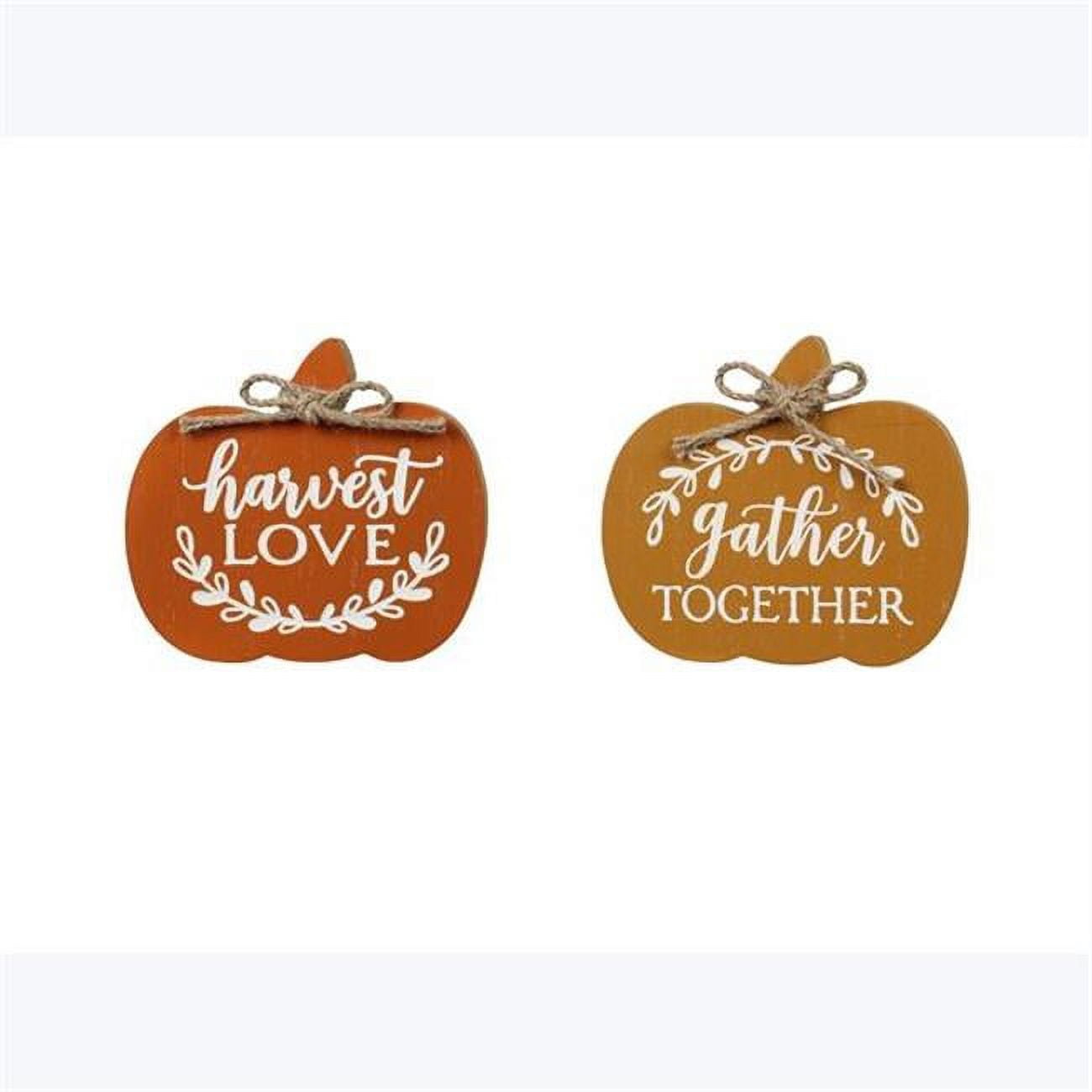 Wood Tabletop Fall Pumpkin Signs, Assorted Color - 2 Piece - Walmart.com