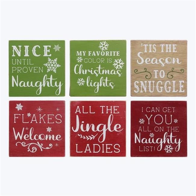 Wood Tabletop & Wall Box Sign, Assorted Color - 6 Piece - Walmart.com