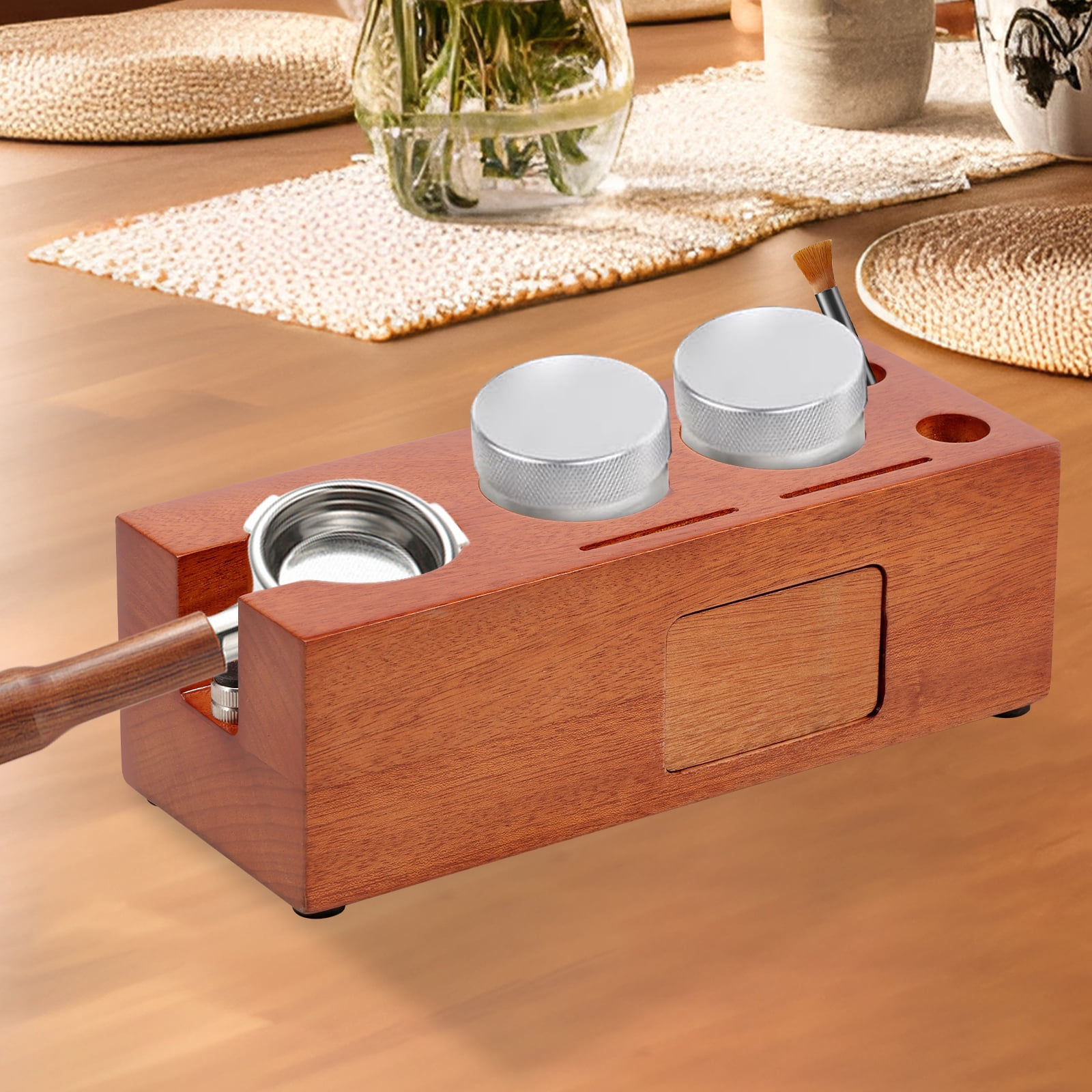 Wood Tamper Station Multipurpose Espresso Tamping Stand Adjustable ...