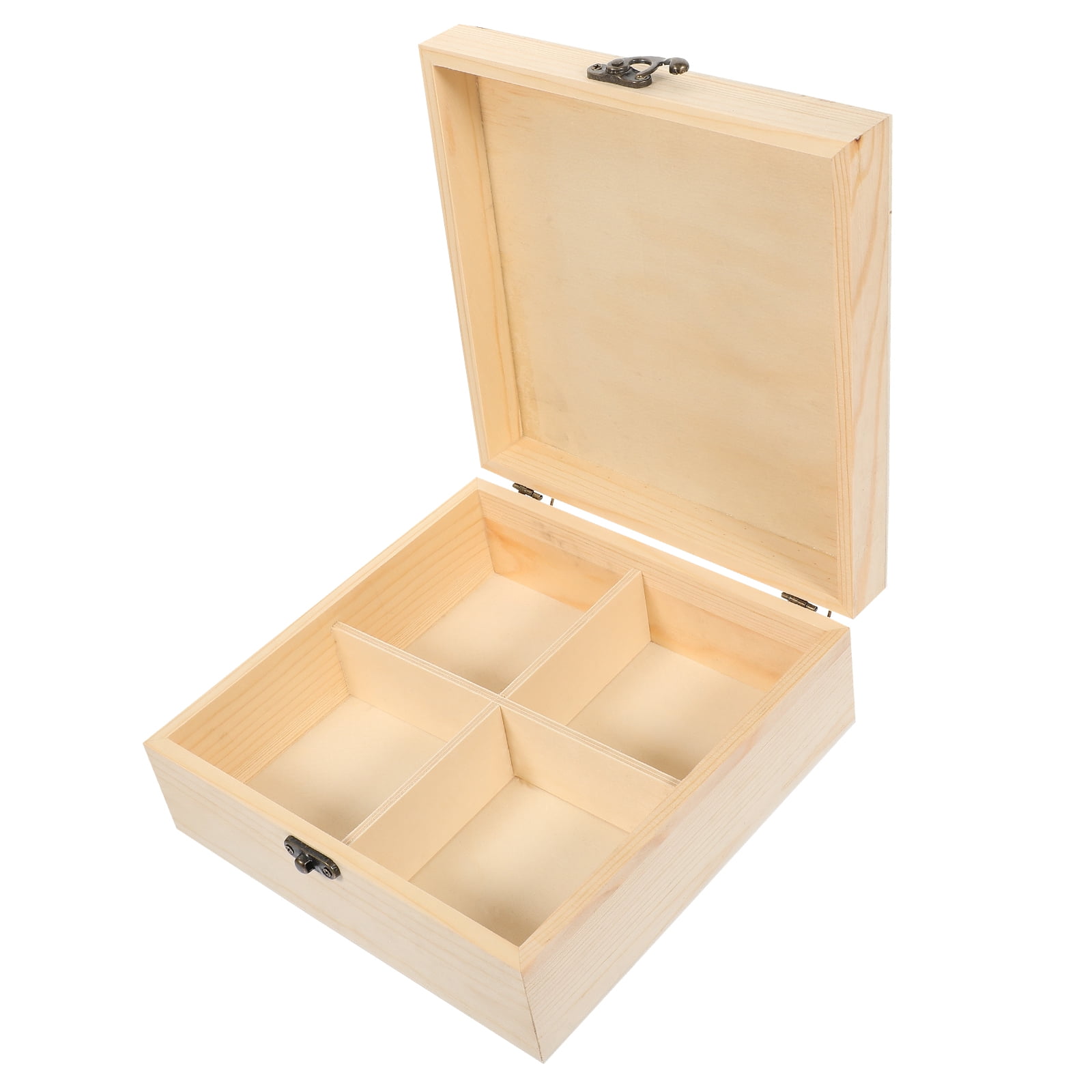 Wood Tea Bag Holder Tea Bag Storage Case 4-Compartment Coffee Bag ...