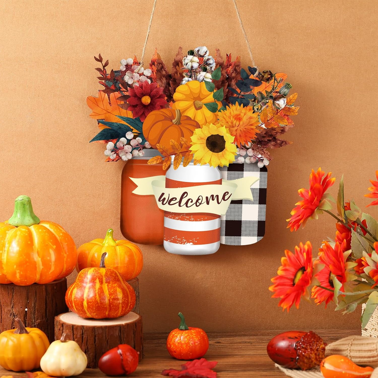 Wood Thanksgiving Sign, Fall Welcome Door Decor, Signage for Front ...