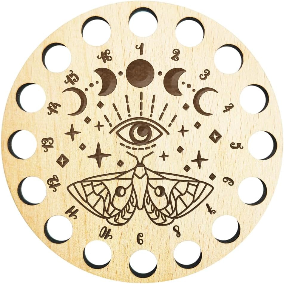 Wood Thread Project Cards 16-Positions Floss Bobbins Organizer with ...