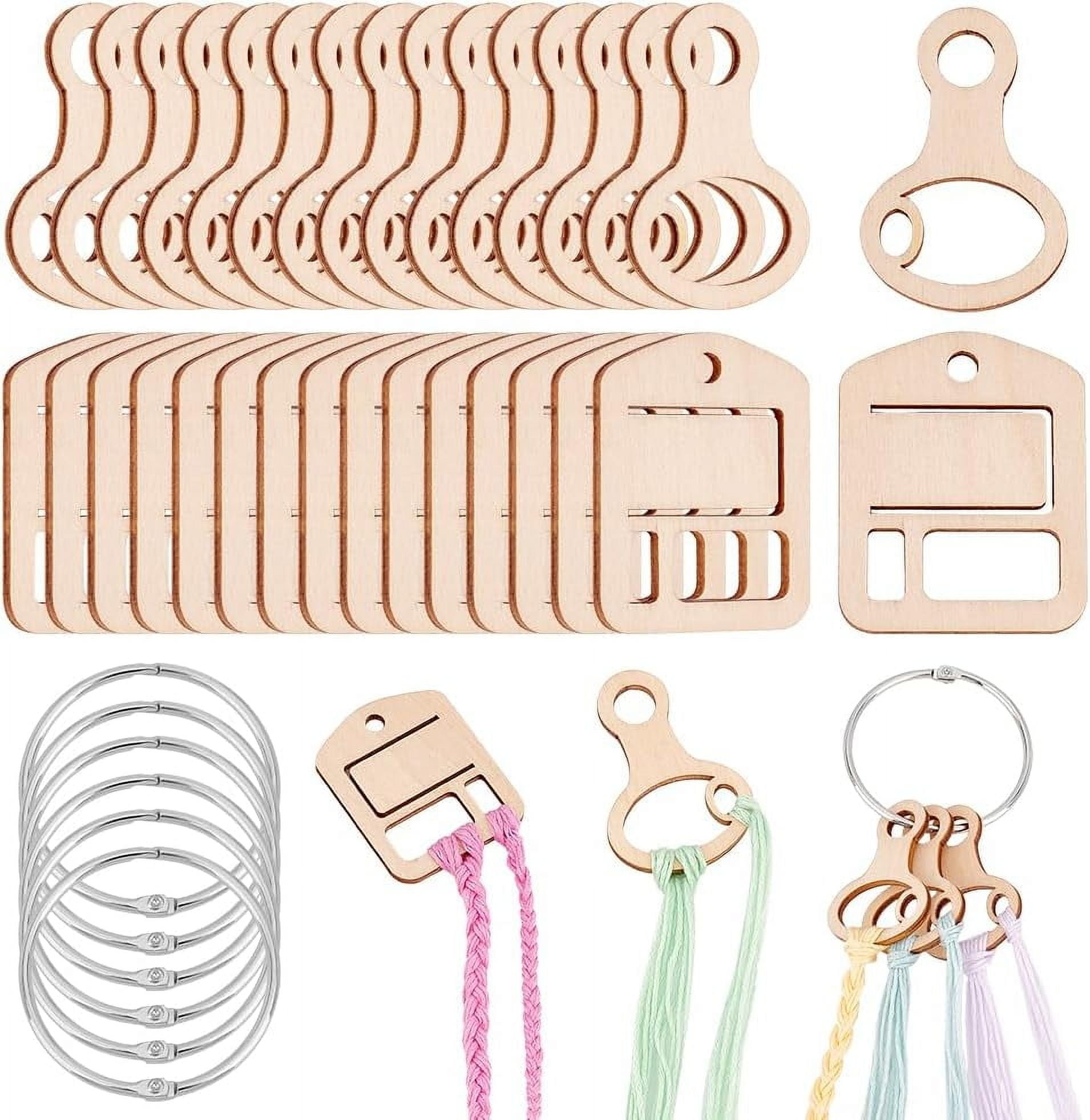 Wood Thread Winding Boards Rectangle/Oval Floss Bobbin with Iron Loose ...