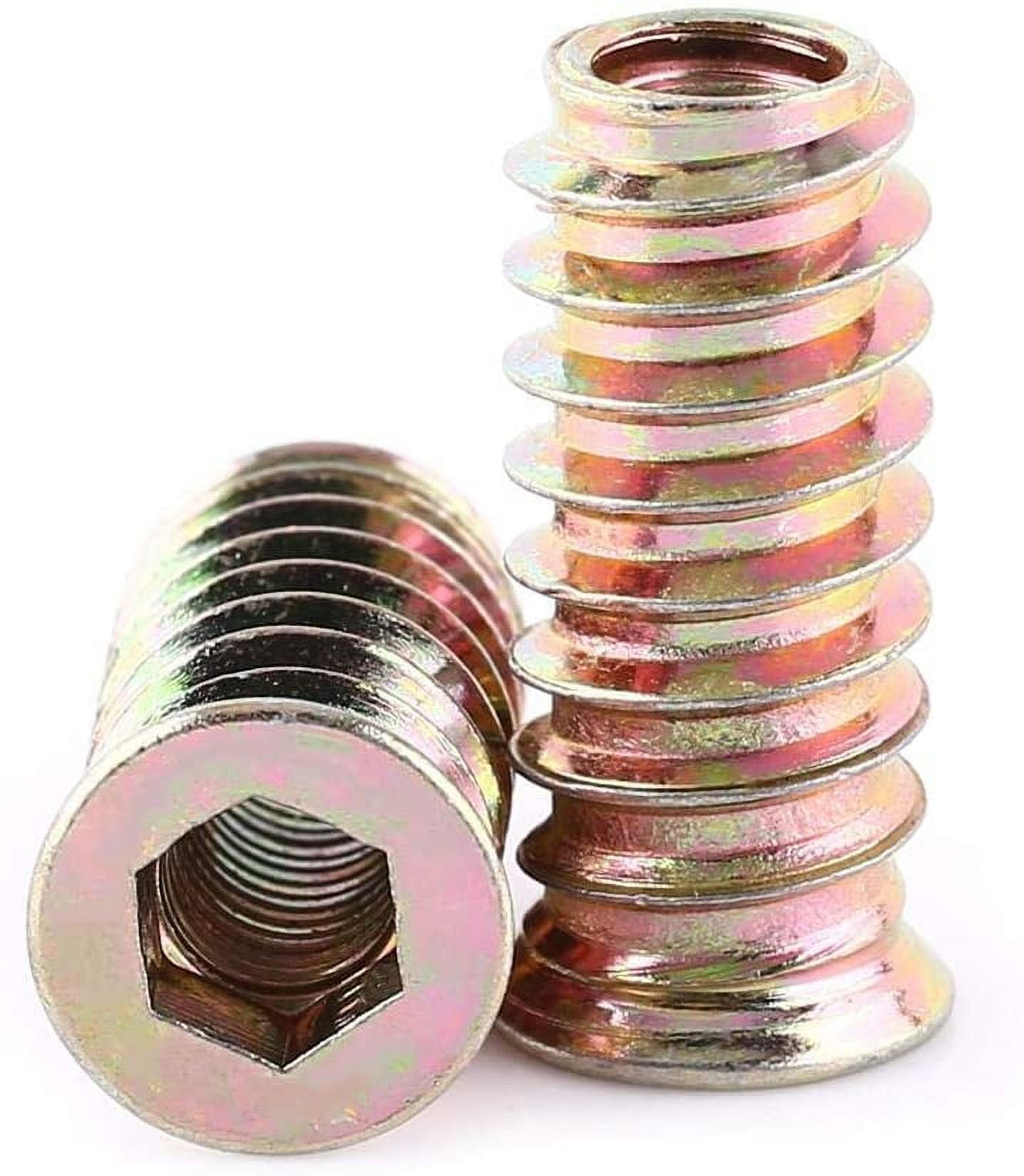 Wood Threaded Insert, 20Pcs Zinc Plated Carbon Steel Threaded Hex Nut ...