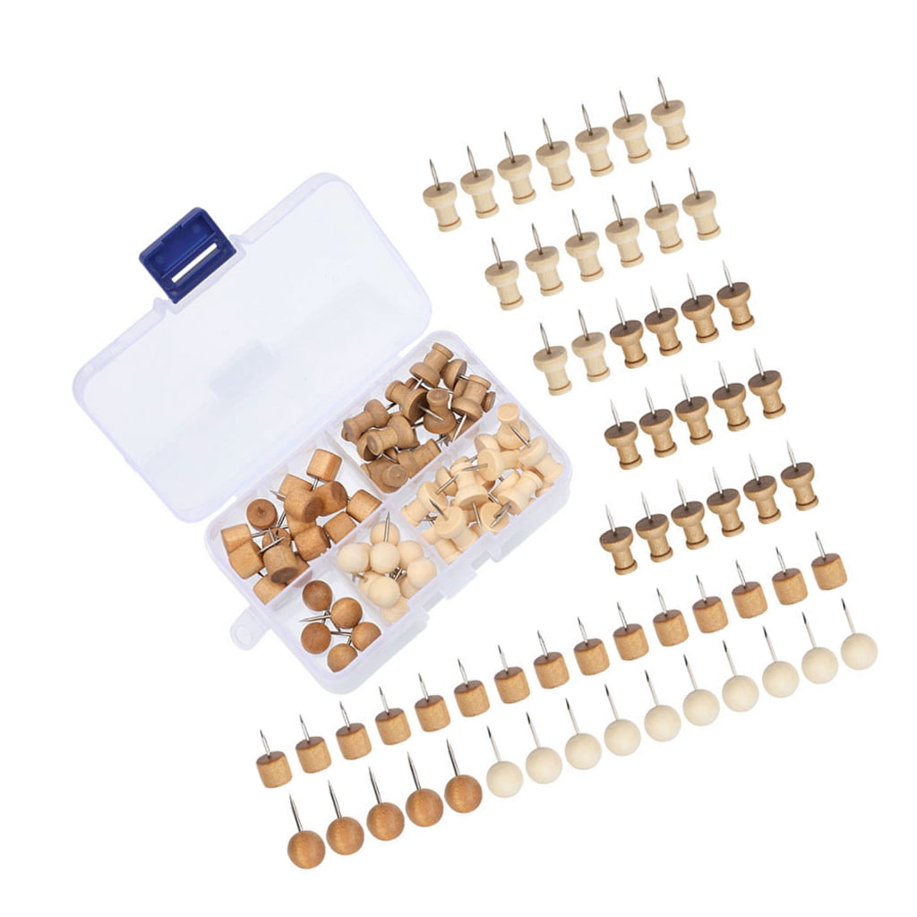 Wood Thumb Tacks Wood Push Pins Cork Board Decoration Tacks for ...